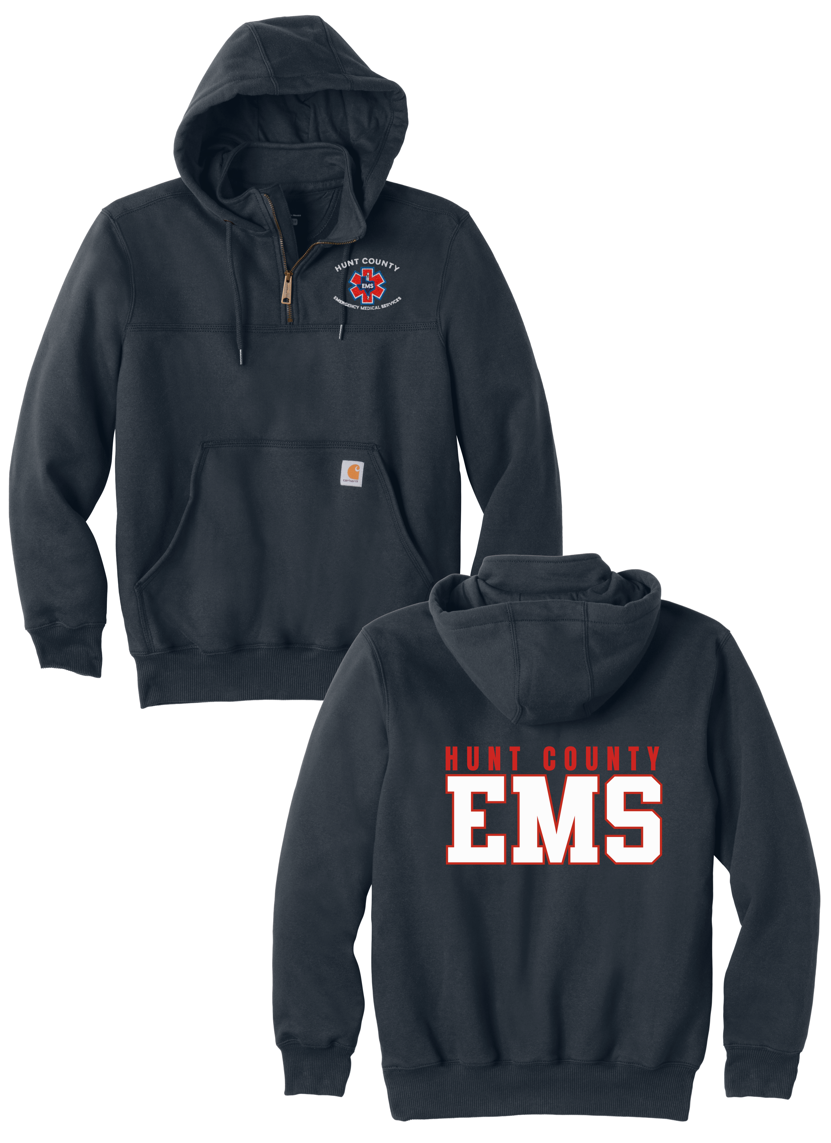 Hunt County EMS Carhartt Heavyweight Hooded 1/4 Zip Sweatshirt – Smokin ...